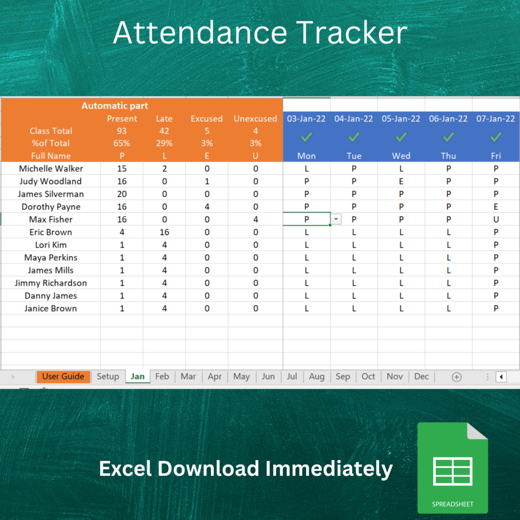 Attendance Tracker Excel Template