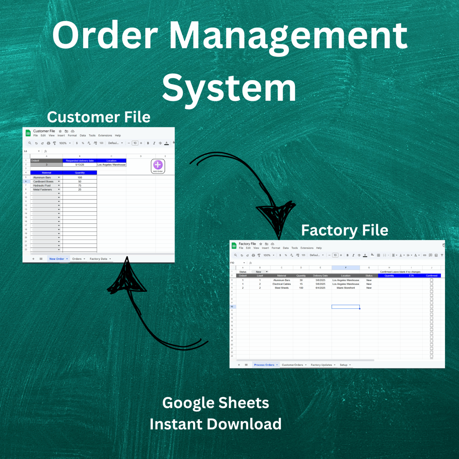 Order Management System Template for Customer and Factory